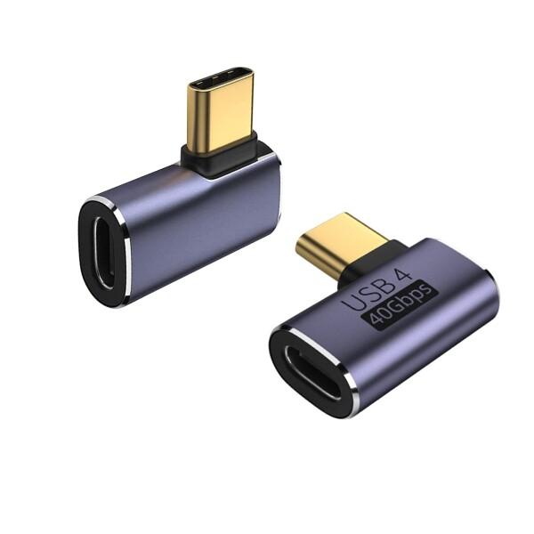 YFFSFDC USB4.0 Type C 変換 アダプター 左右 90° サイドベント 2個セット L字 L型 タイプc type-c : チャンスAA - 通販 - Yahoo!ショッピング