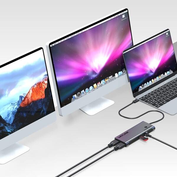 WAVLINK Thunderbolt 3 Mini Dock ドッキングステーション/デュアル 4K/最大5K ディスプレイ出力/2×DP ...