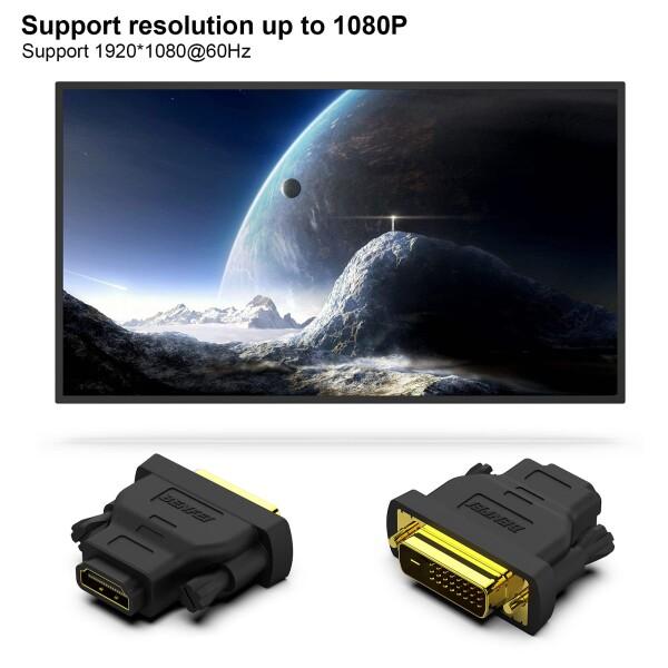 BENFEI 4個 DVI-HDMI、双方向DVI（DVI-D）-HDMIオス-メスアダプター、金メッキコード :49069146124:チャンスAA - 通販 - Yahoo!ショッピング