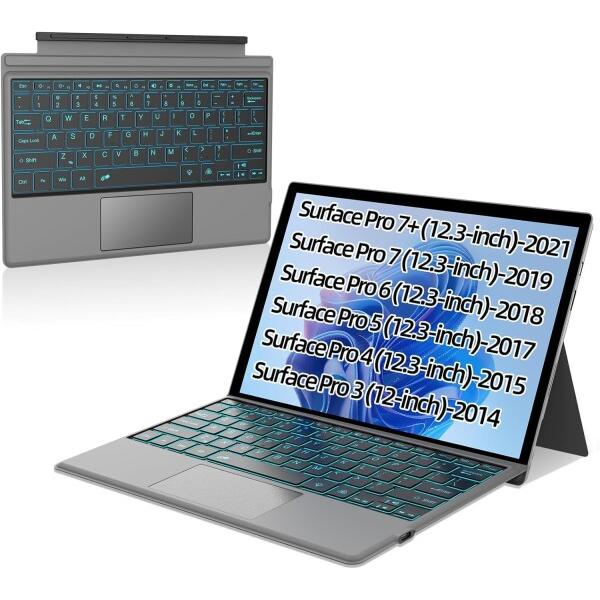 新型Surface pro3/pro4/pro5/pro6/pro7 バックライトキーボード タッチパッド搭載 Bluetooth US英語配列 キー : チャンスAA - 通販 ...