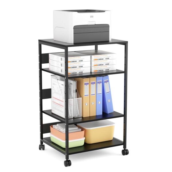 DEWEL プリンター台 耐荷重80kg 4段 プリンターラック 幅60×奥行50×高さ97-100cm サイドテーブル キャ : 49073077942 : チャンスAA - 通販 ...