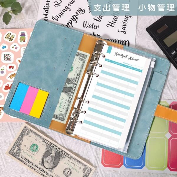 Sitengle A6 バインダー 6穴 予算バインダー PUレザー ポケット12個付き ラベル付き便利セット お金 : チャンスAA - 通販 - Yahoo!ショッピング