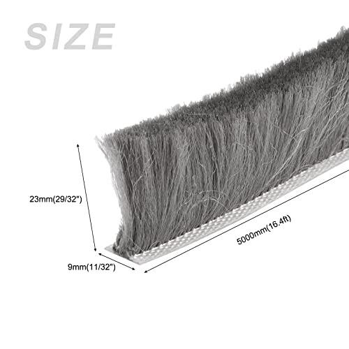 METALLIXITY 粘着ブラシシールウェザーストリップ 5000 mmx23 mmx9 mm ドアブラシストリップ 引き戸サッ ...