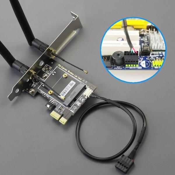 GLOTRENDS WA02 Mini PCIe - PCIe X1 WiFiアダプタ、ハーフハイMini PCIe WiFi 4/5/6 ...