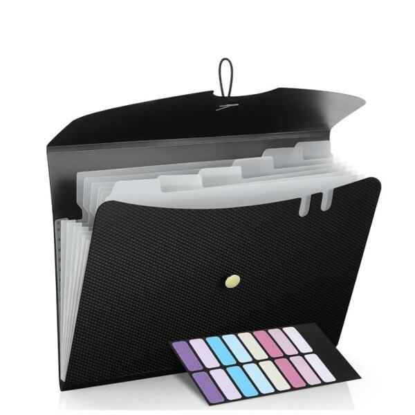 DoocliB 拡張式ジャバラファイル A4 5ポケット 区分けラベル付き (横33×縦23cm ブラック) : チャンスAA - 通販 - Yahoo!ショッピング