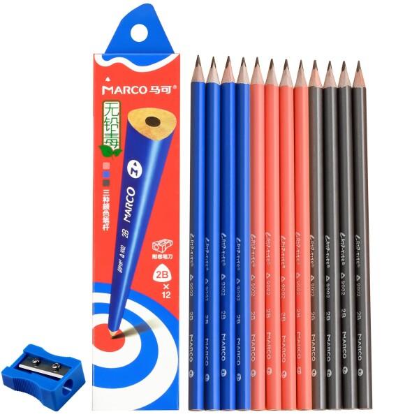 MARCOMONDE Marco 2b 鉛筆 かきかたえんぴつ 三角鉛筆 グリップ姿勢を矯正する 1-3年生の小学生 初心者向け ブ ...