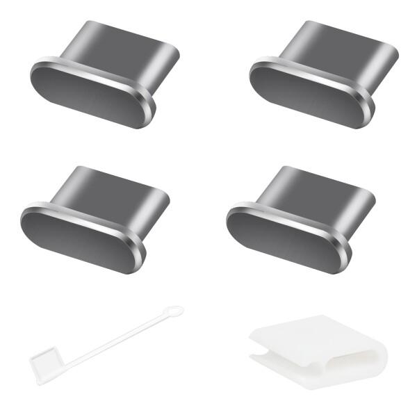 Type-C キャップ 対応iPhone 15/16 Plus Pro Max 防塵保護 - タイプC 金属Typecケーブルコネクタカバー ...