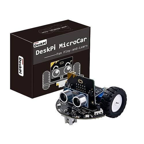 GeeekPi DeskPi MicroCar キット Micro Bit V2 対応、DIY コーディング ロボット カー キット、学校 ...