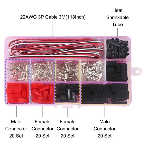PINKY&DIANNE DIANN RC Servo Connector Kits Male Female Plug Crimp Pin ...