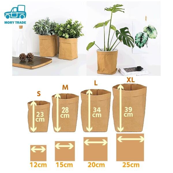 MORYTRADE 植木鉢カバー プランターカバー クラフト紙 北欧風 20×20×34cm 1枚 ブラウン : チャンスAA - 通販 - Yahoo!ショッピング