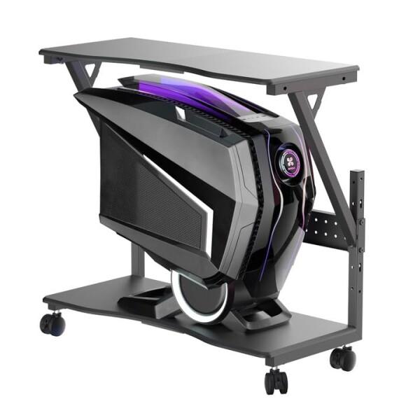 Pholiten昇降式L字デスク PCラック パソコンラック pcワゴン 5階段高さ調整可能(幅35?奥行74x高さ60~8 : チャンスAA - 通販 - Yahoo!ショッピング