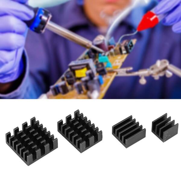 Fafeicy ヒートシンク Raspberry Pi 2/3/4 3B + 4B用 接着剤付き20個の 黒色アルミニウムヒート シ ...