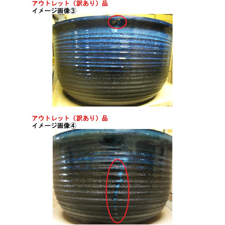 《アウトレット・訳あり品》陶器睡蓮鉢【Lサイズ/17号/直径約51cm・ダークブルー】 水蓮鉢 すいれん鉢 金魚鉢 メダカ鉢 ビオトープ : チャオムン - 通販 - Yahoo!ショッピング