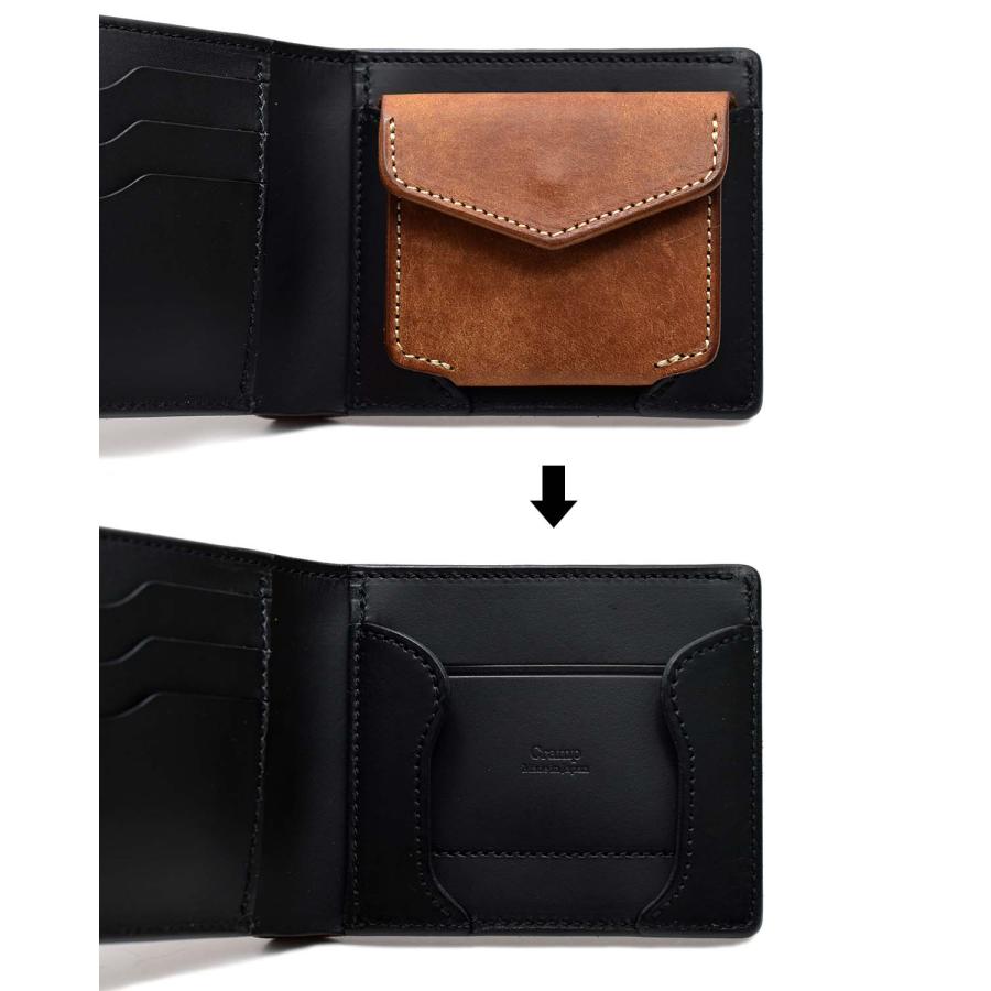 二つ折り財布 財布 革 本革 池之端銀革店 Cramp クランプ Cr-601 プエブロレザー 着脱コインケース 二つ折りウォレット イタリアンレザー : CHAOS accessory ...