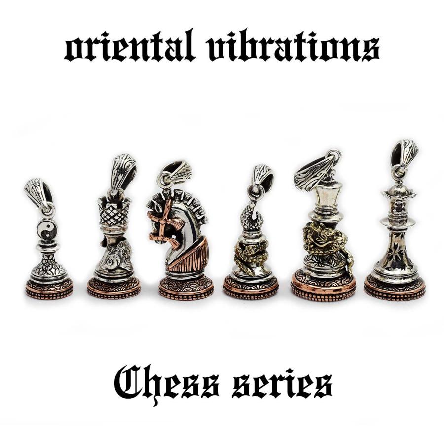 正規取扱店 oriental vibrations シルバーアクセサリー ペンダントトップ チェス 駒 ビショップ とぐろ 蛇 和柄 シルバー925 : CHAOS accessory ...