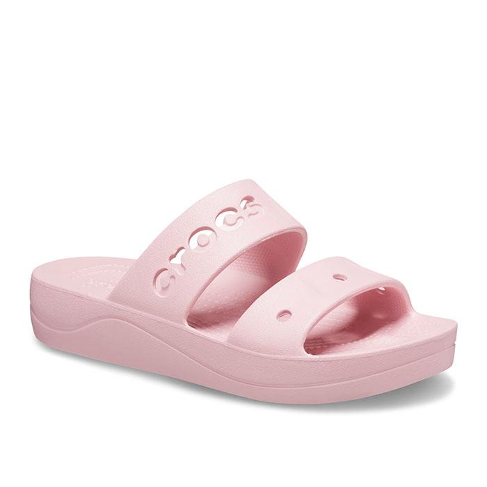 crocs クロックス レディース 定番 カジュアル シャワー サンダル バヤ プラットフォーム 208188-4SS ピンク : シューズ ...