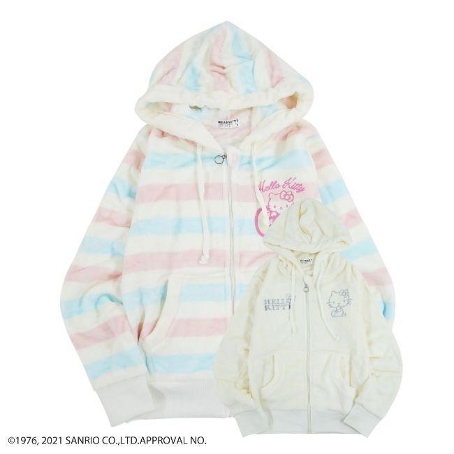 ハローキティ フリース パーカー 長袖 冬 ボーダー ボア M L LL : CharaBasket - 通販 - Yahoo!ショッピング