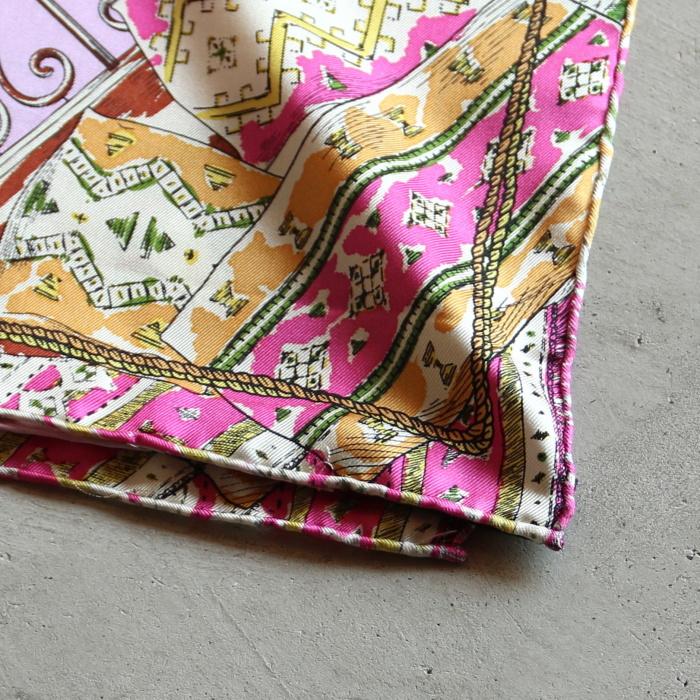 マニプリ スカーフ manipuri SILK SCARF シルク ストール レディース バルーンスカイ柄 Balloon Sky 65×65 ピンク PINK 2023春夏新作 ...