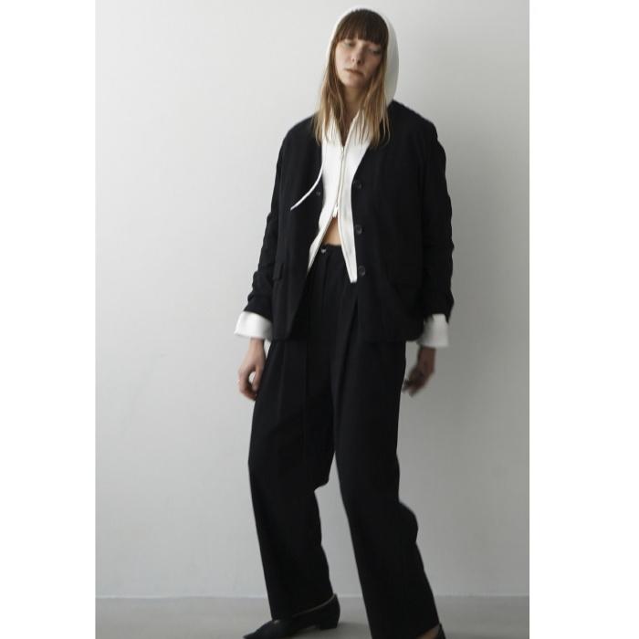 CLANE 正規商品 ジャケット クラネ ワイド ノーカラー WIDE NO COLLAR JACKET ブラック BLACK 2023春夏 ...