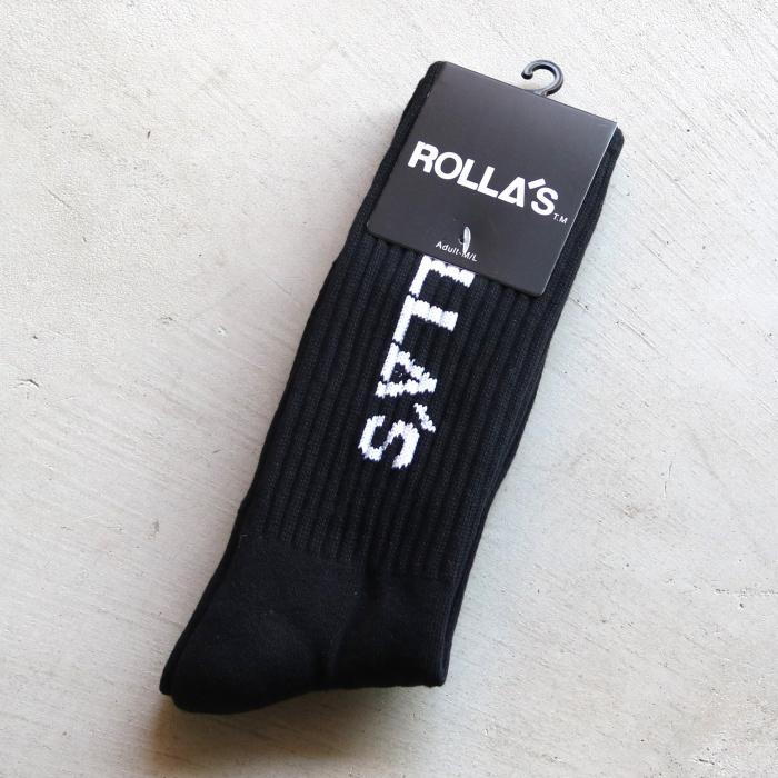 ROLLA'S（ローラス） 靴下 ROLLAS オーガニック ロゴ ソックス ORGANIC LOGO SOCK ブラック BLACK ...