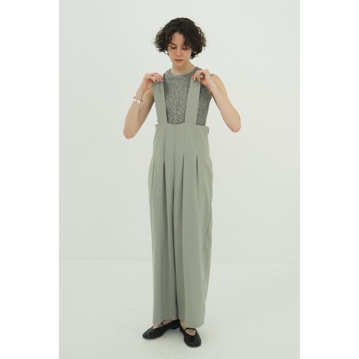 CLANE 正規商品 パンツ ボトムス クラネ ハイウエスト サスペンダー HIGH WAIST SUSPENDER PANTS ミント/ブラック MINT/BLACK 2025春夏新作 ...