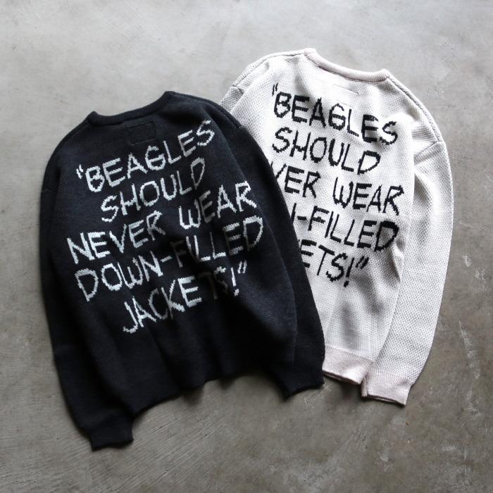 シークエンズ ニット トップス ユニセックス SEQUENZ SNOOPY スヌーピー ニット クルーネック TP C/N KNIT チャコール/アイボリー 2色展開 2024秋冬新作 ...