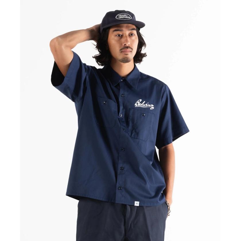 BEDWIN & THE HEARTBREAKERS シャツ 正規販売 半袖 メカニック S/S MECHANIC SHIRT "DIESEL" ネイビー NAVY 2025春夏新作 ...