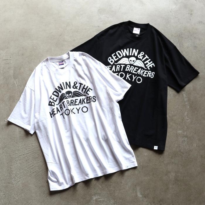 BEDWIN & THE HEARTBREAKERS トップス 正規販売 半袖 グラフィック Tシャツ S/S PRINTED TEE "FONDA" ホワイト/ブラック 2色展開 2025 ...