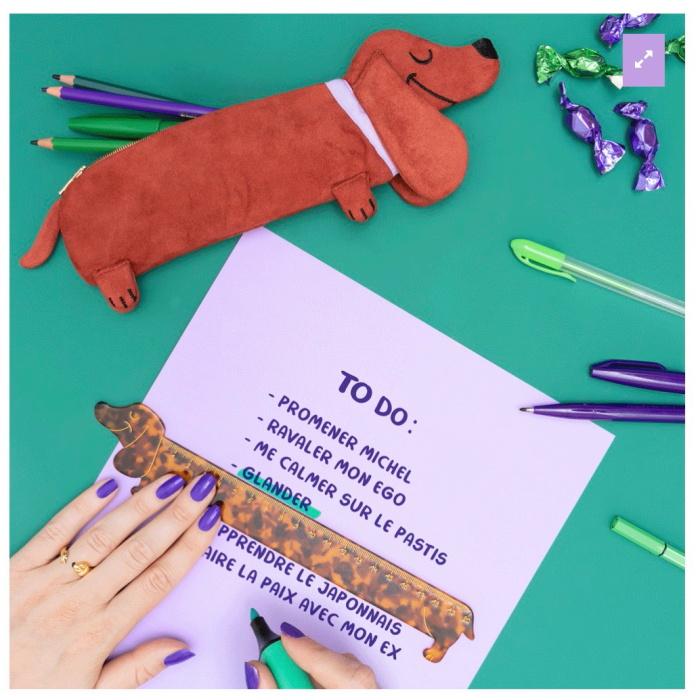 ククシュゼット 正規商品 定規 文房具 かわいい 犬 フランス お洒落 レア Coucou Suzette ダックスフンド Dachshund ...