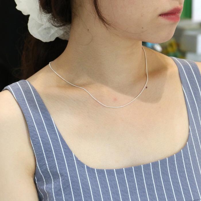 Poly Things 正規取扱 チェーン アクセサリー ネックレス ギフト カーブチェーン 0.35mm/1.2mm 45cm シルバー925 CurbChain - 45 Silver ...