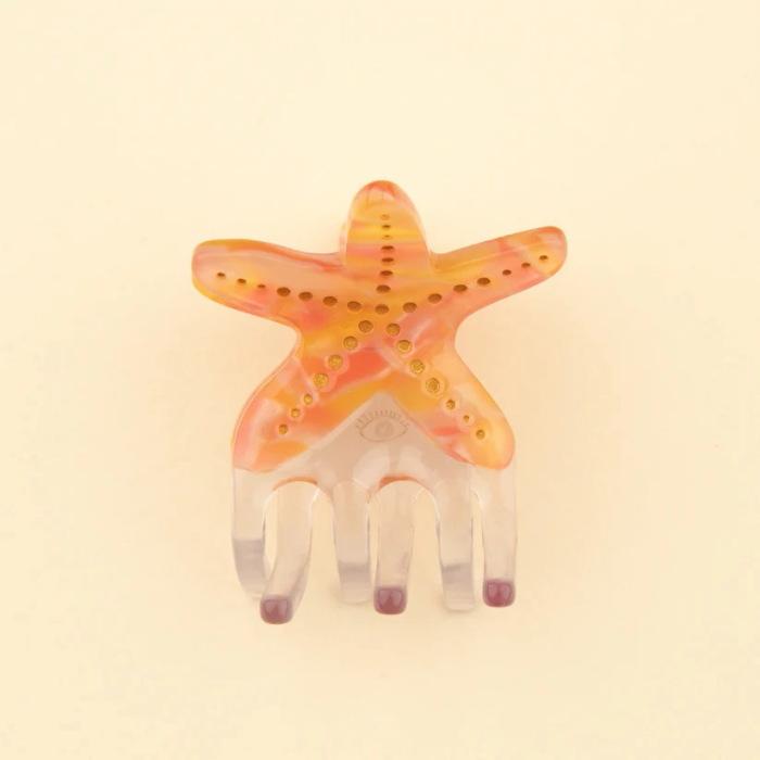 ククシュゼット 正規商品 クリップ 魚 かわいい Coucou Suzette ヒトデ ミニ ヘア クロー Starfish Mini Hair Claw オレンジ Orange ...