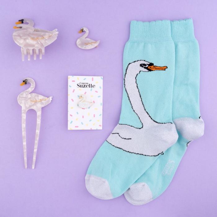 ククシュゼット 正規商品 かんざし ヘアコーム アクセ 鳥 個性的 おしゃれ Coucou Suzette 白鳥 ヘア スティック Swan ...
