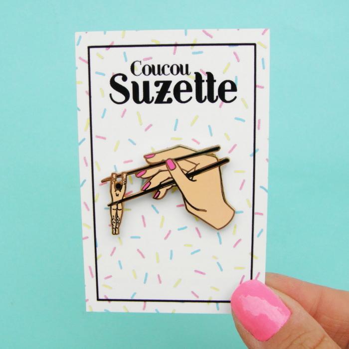 ククシュゼット 正規商品 ピンバッジ ブローチ かわいい おしゃれ フランス 個性的 Coucou Suzette ヤミー ピン Yummy