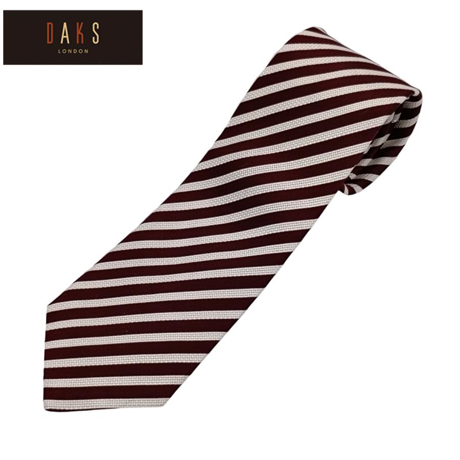 DAKS ダックス ジャガードネクタイ 7.5cm幅 バーガンディ ストライプ ギフト プレゼント ビジネス 入社 父の日 社会人 : シャリオット - 通販 - Yahoo!ショッピング