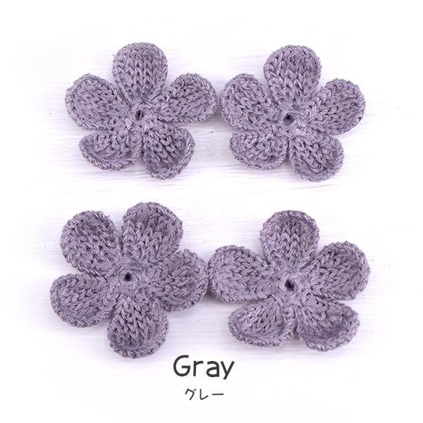 在庫処分 モチーフ 編み物 フラワーモチーフパーツ(大) 4色 各4個 pt-557 : pt-557 : 手芸材料ヘアアクセの ...