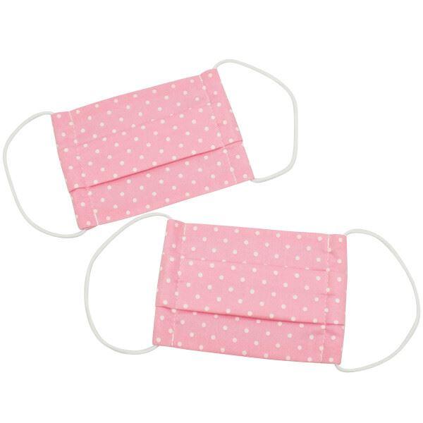キッズプリーツマスク》ピンクベース2mmドット（2枚入り） 子供 ガーゼマスク 日本製《入園・入学》 rack : CherieBOX ...