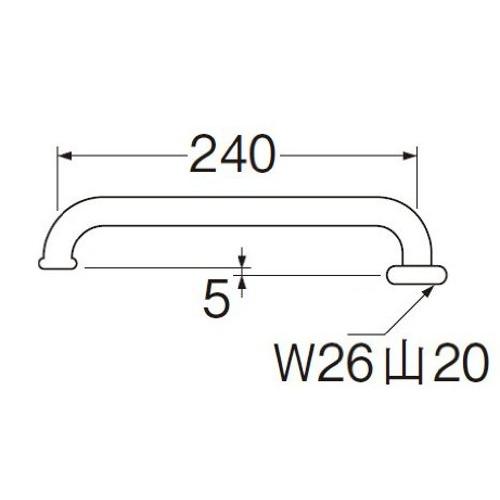 SANEI 水栓補修部品 横型パイプ 直径16mm 長さ240mm BA20J-61X2-16 : s-4973987003042 ...
