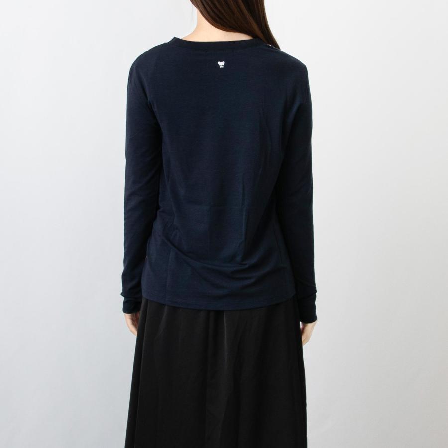 Max Mara マックスマーラ ウィークエンド WEEKEND MAX MARA レディース 長袖Tシャツ ネイビー×ホワイト×ブラウン ...
