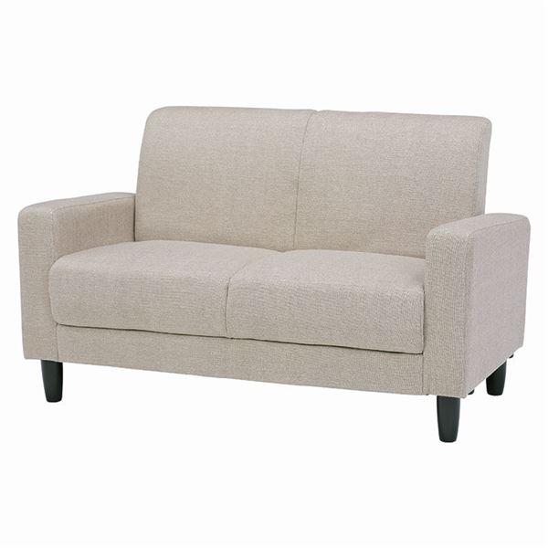 ソファー 2人掛け 約幅120cm ベージュ 肘付き 脚付き 背面取付式 ベーシック 組立品 リビング ダイニング インテリア家具〔代引不可 ...