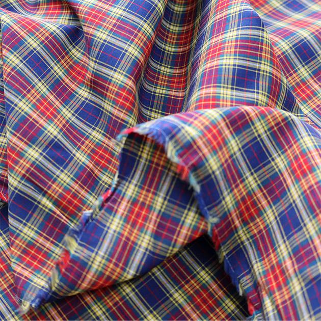 リバティプリント【先染めタナローン/エターナル】タータンチェック（赤黄紺）libertycheck 3265100-5 : ちびちびきっちん ...