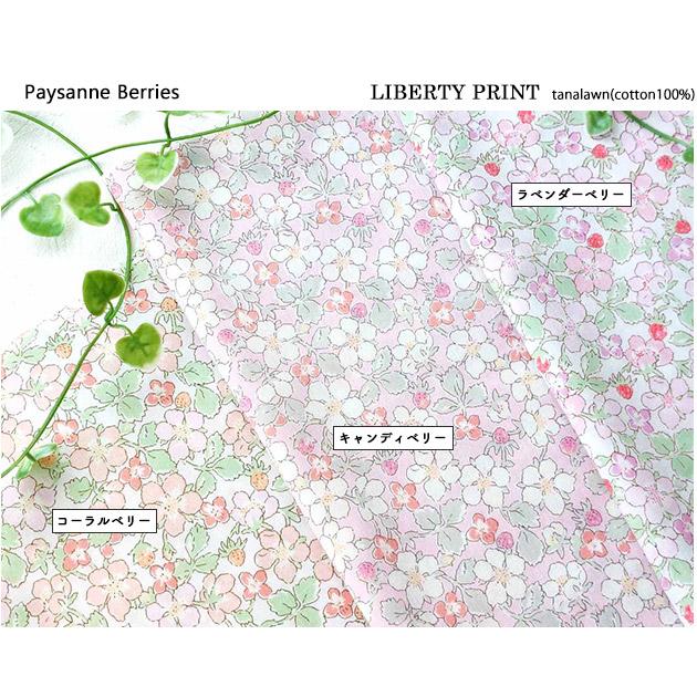 リバティプリント【タナローン/別注】ペイザンヌベリーズ（キャンディベリー J24B）ピンク地色 Paysanne Berries dc34123-j24a チビチビキッチン別注生地 ...