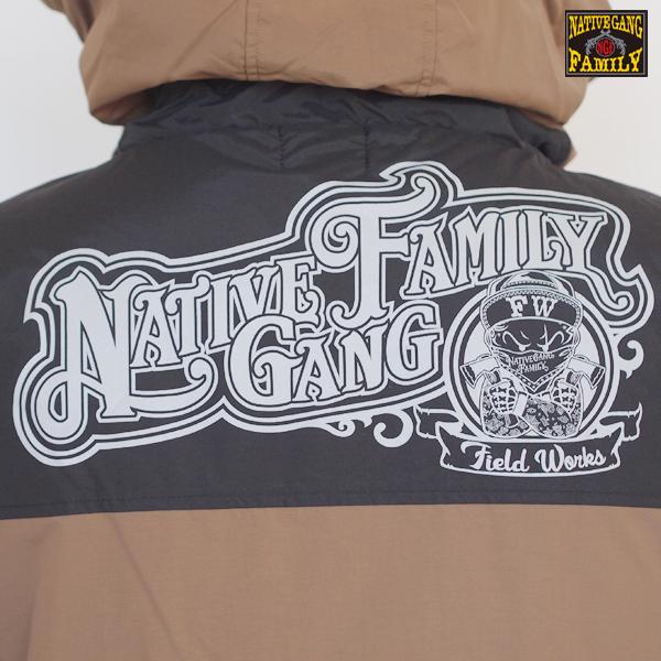 NATIVE GANG FAMILY ネイティブギャングファミリー NGF-FWロゴ 中綿入り切替えウォームシェルパーカー NGF41 ...