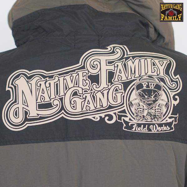 NATIVE GANG FAMILY ネイティブギャングファミリー NGF-FWロゴ 中綿入り切替えウォームシェルパーカー NGF41 ...