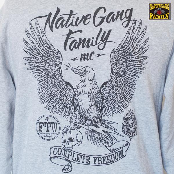 NATIVE GANG FAMILY ネイティブギャングファミリー イナズマイーグル 裏毛ZIPパーカー NGF41-882 フード付き 裏毛 ...