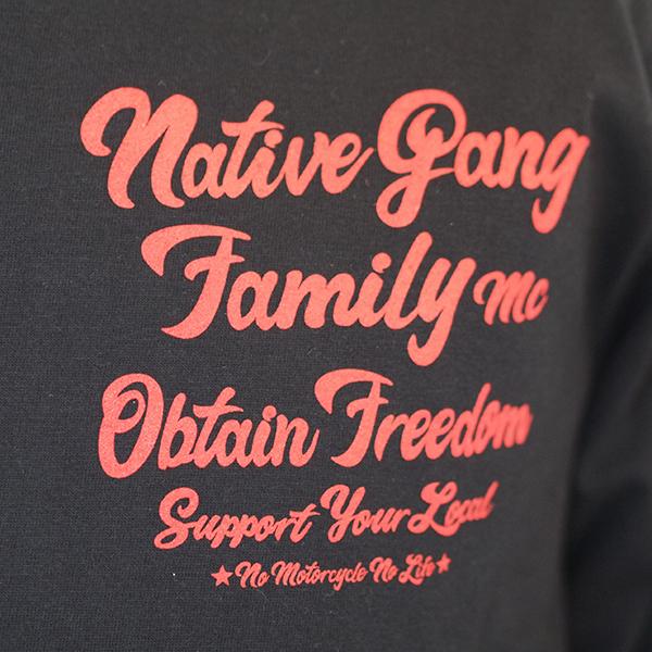 NATIVE GANG FAMILY ネイティブギャングファミリー NEW-SYLロゴロンT NGF45-655 アメカジ バイカー ...