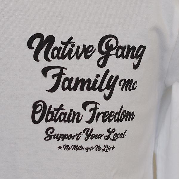 NATIVE GANG FAMILY ネイティブギャングファミリー NEW-SYLロゴロンT NGF45-655 アメカジ バイカー ...