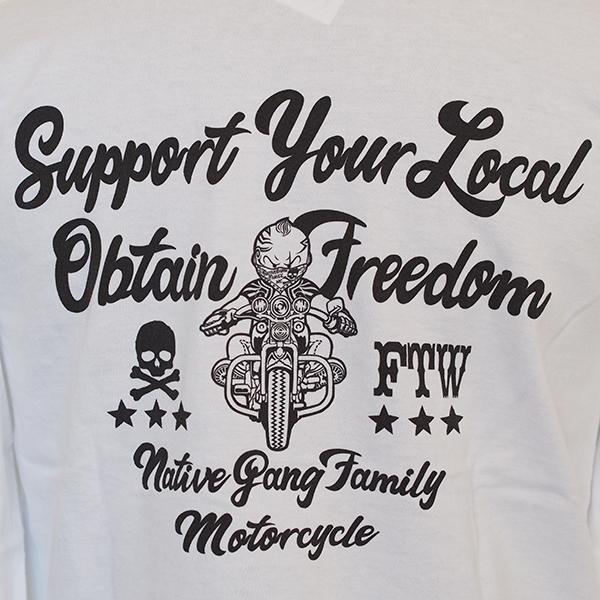 NATIVE GANG FAMILY ネイティブギャングファミリー NEW-SYLロゴロンT NGF45-655 アメカジ バイカー ...