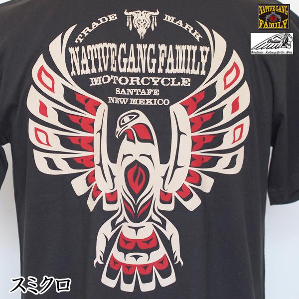 NATIVE GANG FAMILY ネイティブギャングファミリー NGF×INDIANコラボ トライバルイーグルTシャツ 缶ボックス付き ...