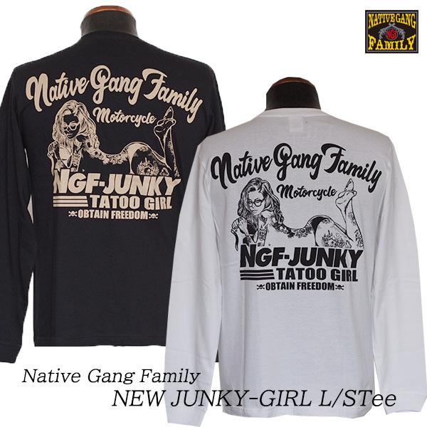 NATIVE GANG FAMILY ネイティブギャングファミリー NEWジャンキーガールリブ付きロンT NGF48-651 アメカジ ...