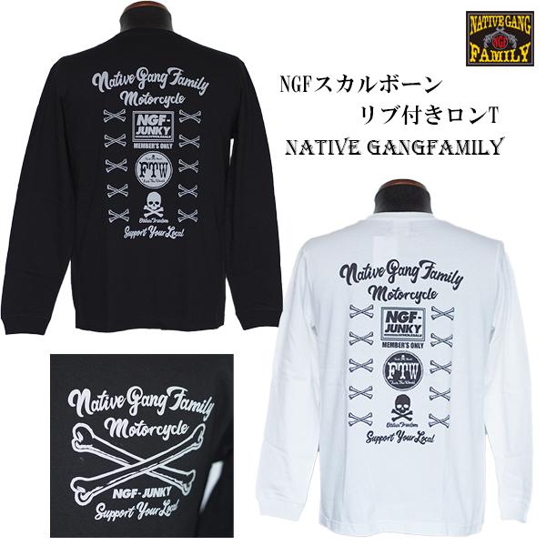 NATIVE GANG FAMILY ネイティブギャングファミリー NGF-JUNKYリブ付きロンT NGF49-682 アメカジ バイカー ...
